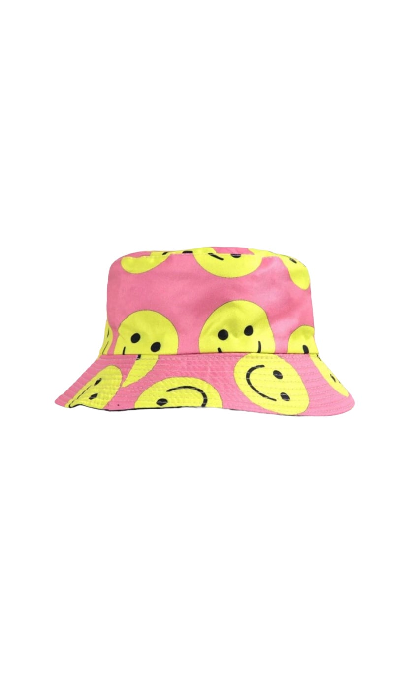 Pink Smiley Face Bucket Hat | Alejandra & Co.